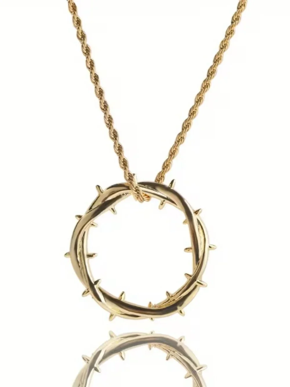 Syrios Gifts | Jewelry | Gold Jesus Crown Of Thorns Pendant Necklace ...